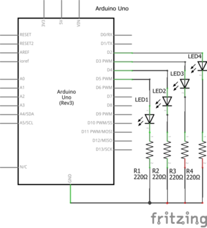 Commander plusieurs LED (Chenillard) — Wiki L.A.B